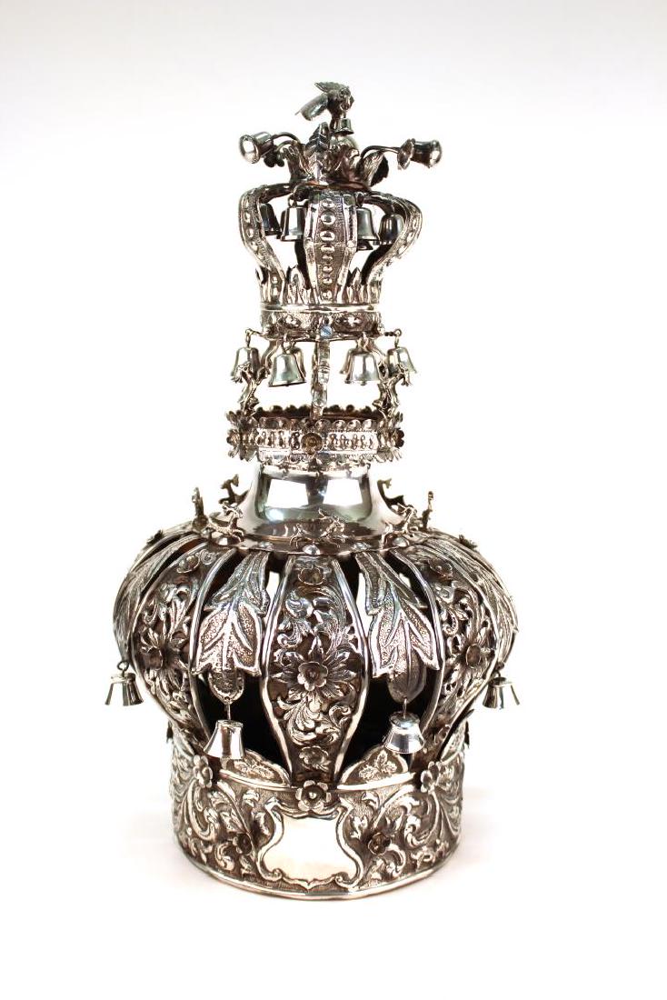 Judaica Silver Torah Crown or Keter, Antique