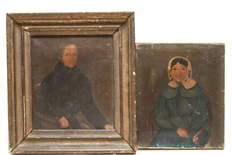 American Primitive Folk Art Portrait