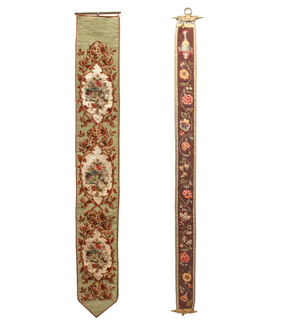 Floral Needlepoint Bell Pulls, Victorian, 2