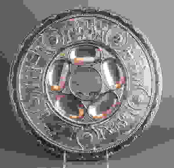 Judaica Silver Plate Passover Seder Plate