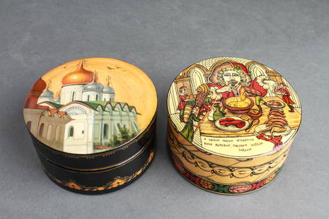 Russian Traditional Hand Painted Lacquer Box Palech Signed
