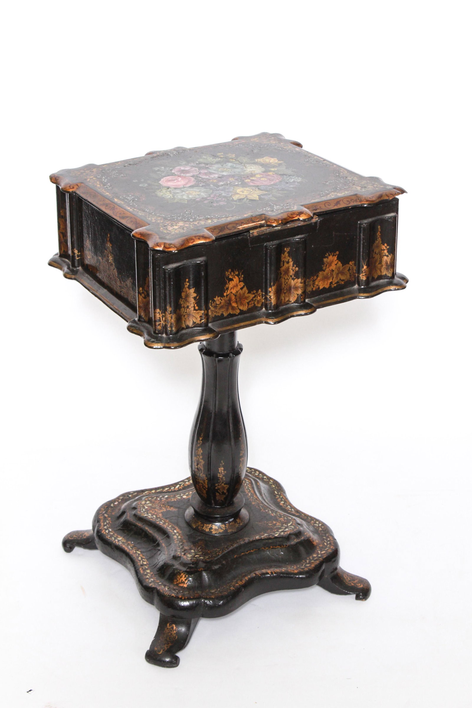 English Victorian Papier Mache & MOP Sewing Table - Jan 19, 2020 ...