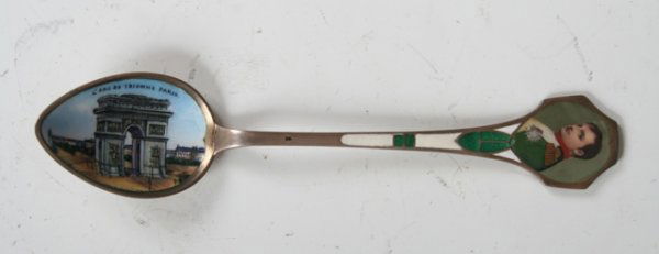 42: 19th C French Napoleon Spoon & Enamel Portrait
