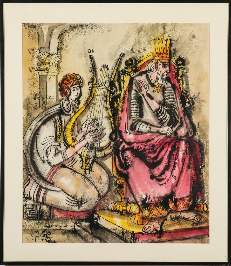 Jossi Stern "medieval King" Watercolor