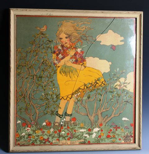 Austrian Secessionist Print Of Young Girl