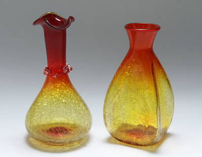 [blenko] Mid Century Vases (2) Drilled