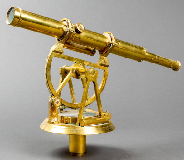 English Brass Transit Telescope And Compass