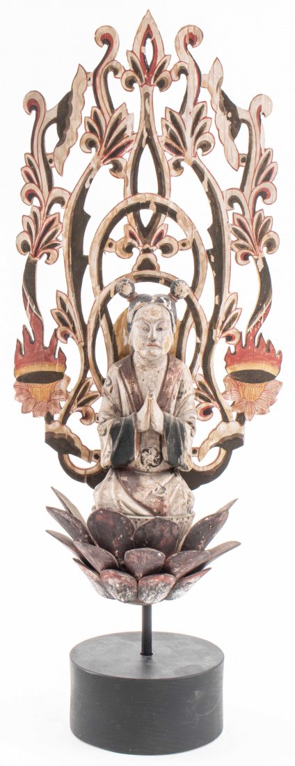 Japanese Carved Wood Horyuji Temple Tennin