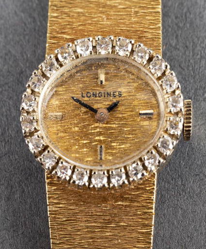 Vintage Longines 18k Gold Diamond Ladies Watch