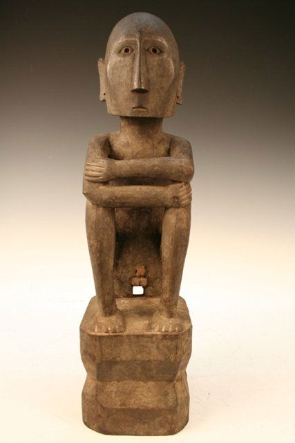 Seated Wood Bulul Figure 19th C. Philippines