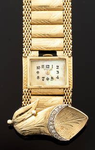 Andre Pailet Ladies 14k Gold & Diamond Watch