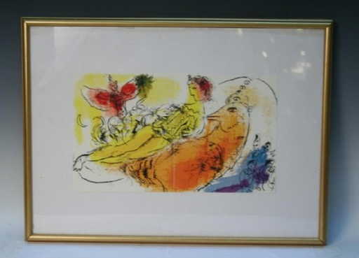 The Accordionist Lithograph By Marc Chagall 1957
