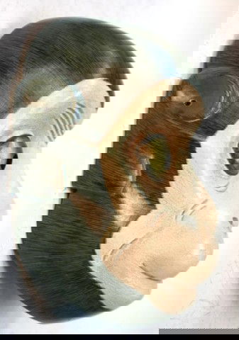 Japanese Monkey Noh Theatre Mask Saru Showa Period