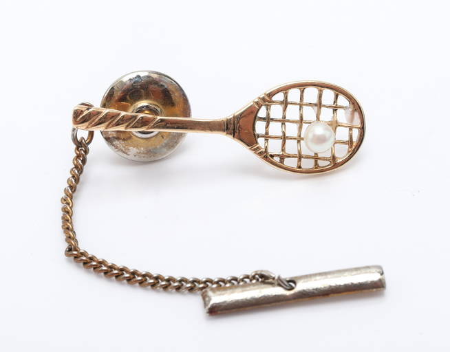 14K Yellow Gold & Pearl Tennis Racket Tie Tack Pin - Nov 11, 2021 ...