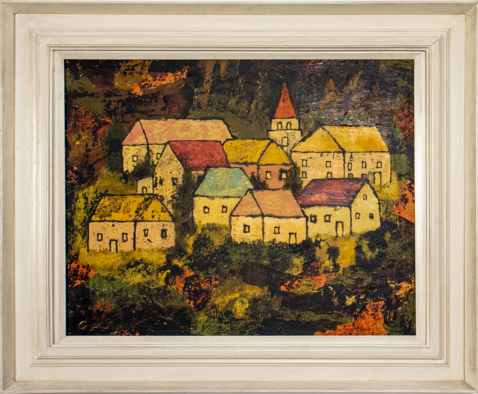 Frank Barry Village Scene Oil on Masonite (#0312) on Jun 22, 2022 ...