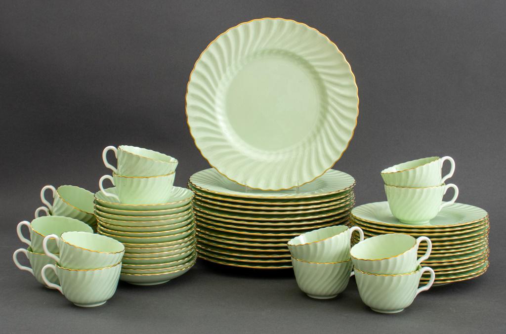 Minton Shell Green & Gold Porcelain Dinner Service Auction