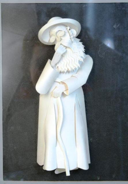 Jack Eisner Paper Cut Out Rabbi Within Frame