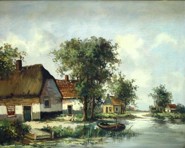 95: Martin Lenterman Painting of Dutch Village w River - Apr 18, 2012 ...