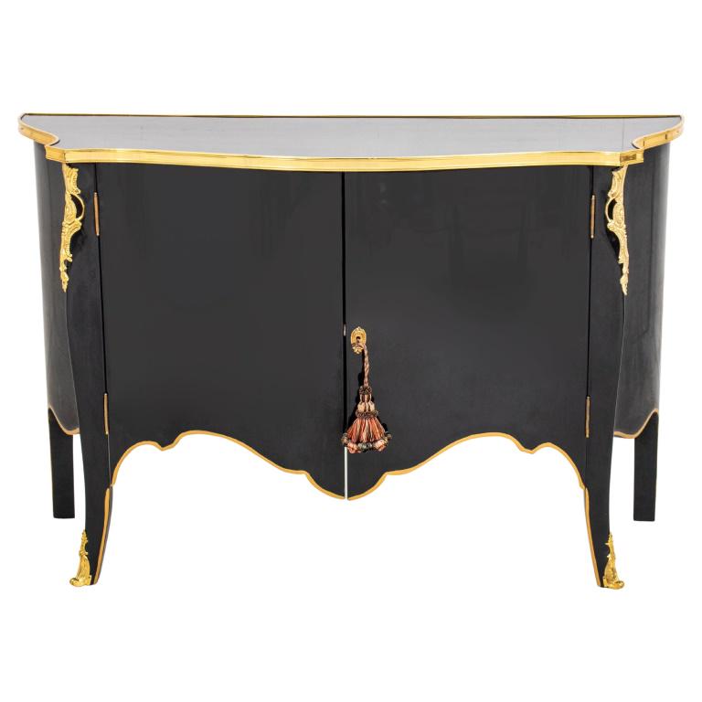 French Louis Xv Revival Black Lacquer Commode Auction