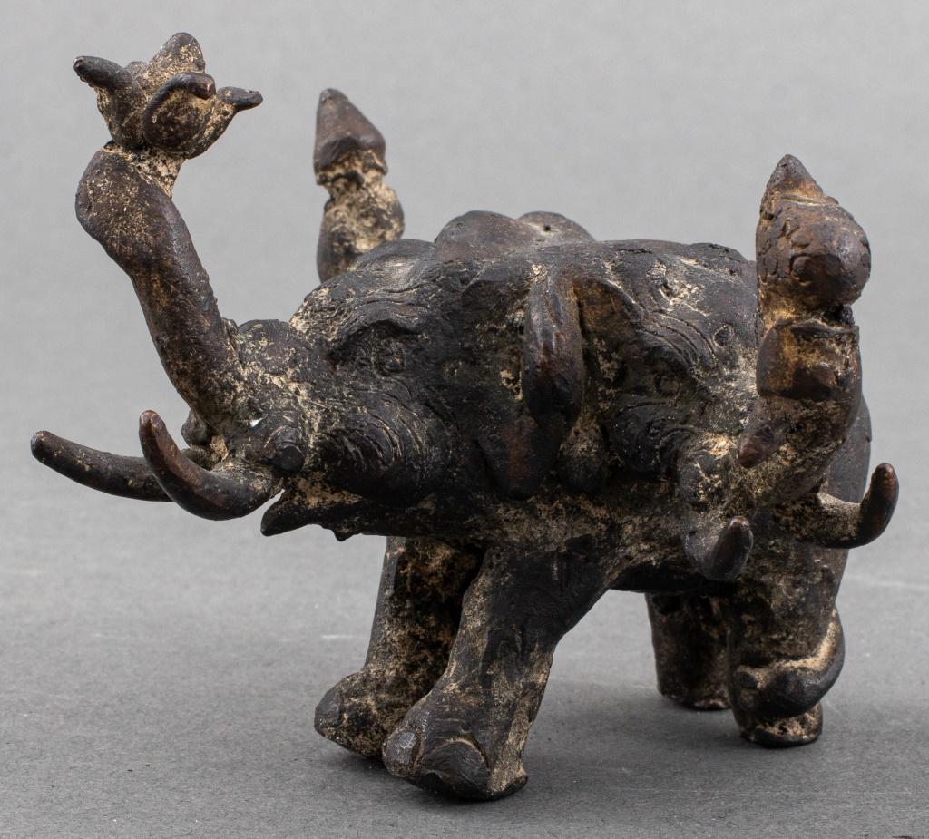 Thai Bronze Erawan 3-headed Elephant Sculpture Auction