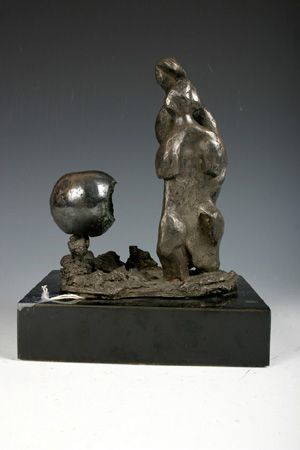 Judaica Chaim Gross Bronze Group "adam & Eve"