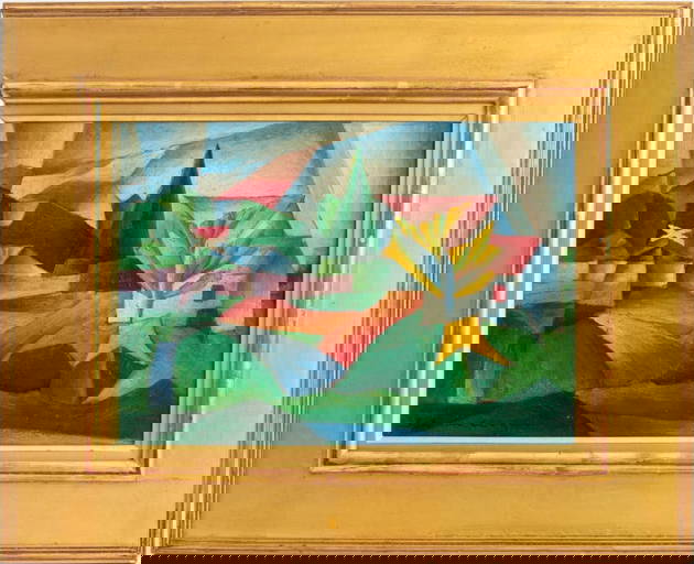 Morton Livingston Schamberg Cubist Landscape Oil