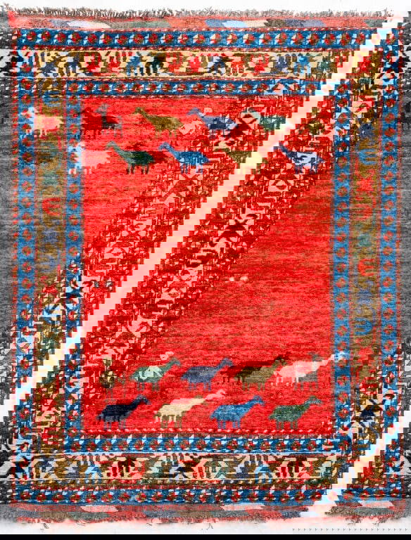 Turkish Pictorial Kilim Rug, 4' X 3' Auction