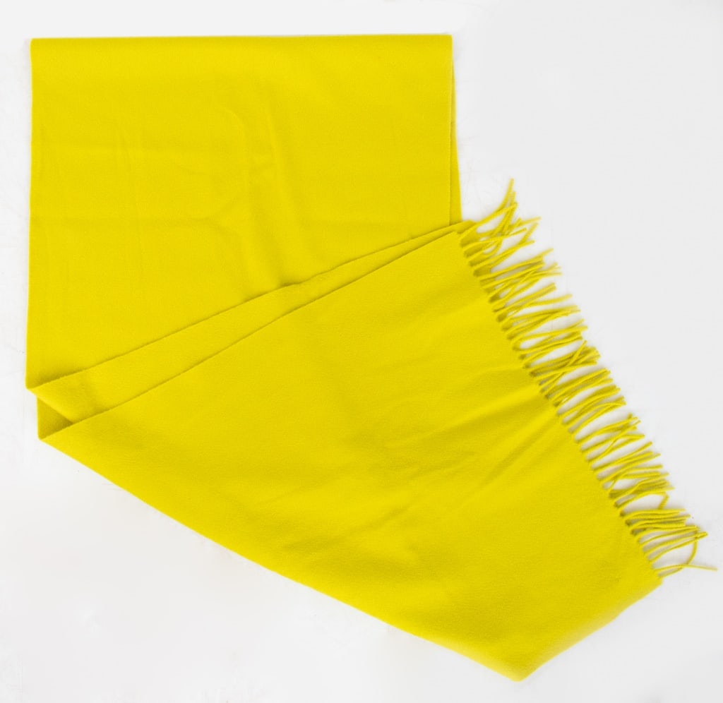 Loro Piana Neon Yellow Cashmere Scarf Auction
