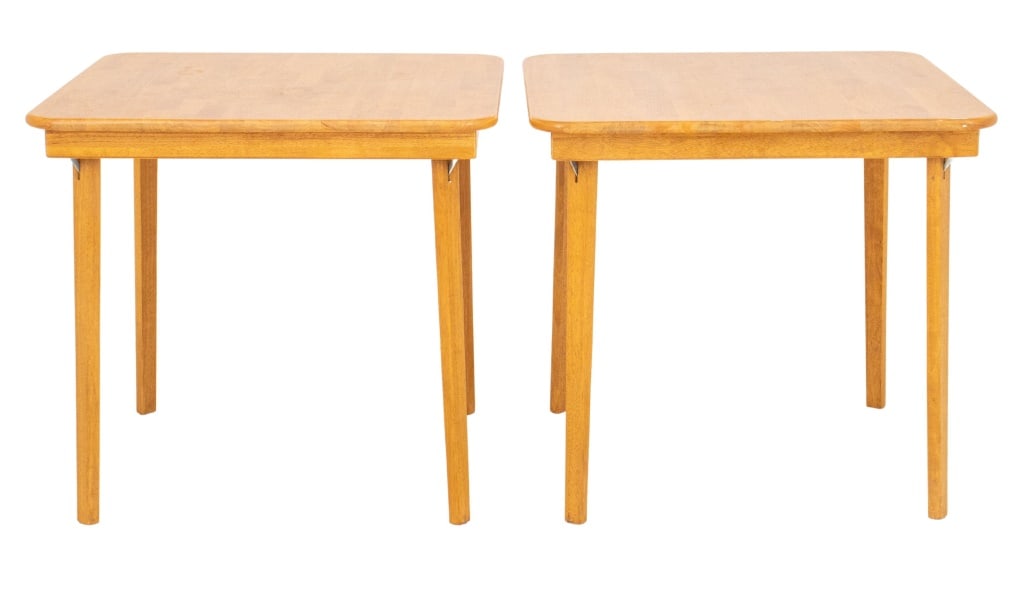 Stakmore Oak Folding Square Card Tables, 2 Auction