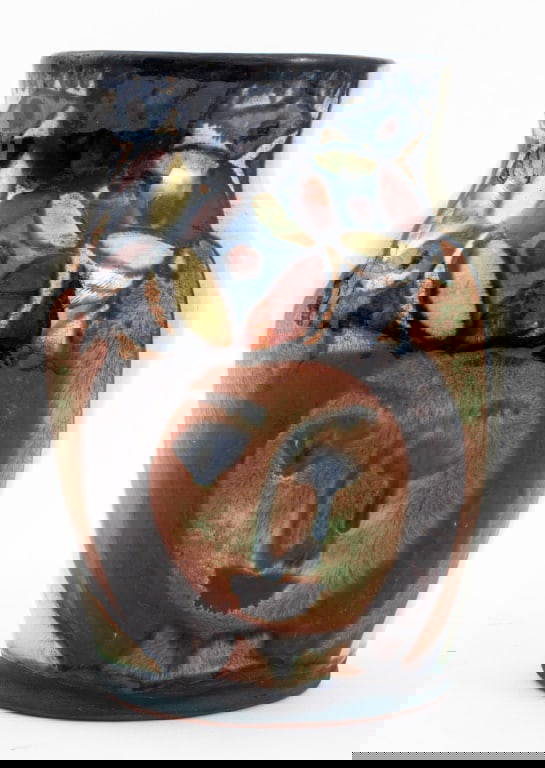 Cuban Hand-painted Glazed Pottery Vase, 1979 Auction