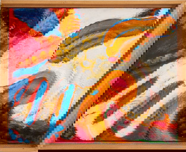 William Scharf "in Serpent Time" Oil On Panel