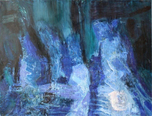 57: Isaac Lane Muse Blue Abstract Painting 20th C. - Sep 30, 2012 ...