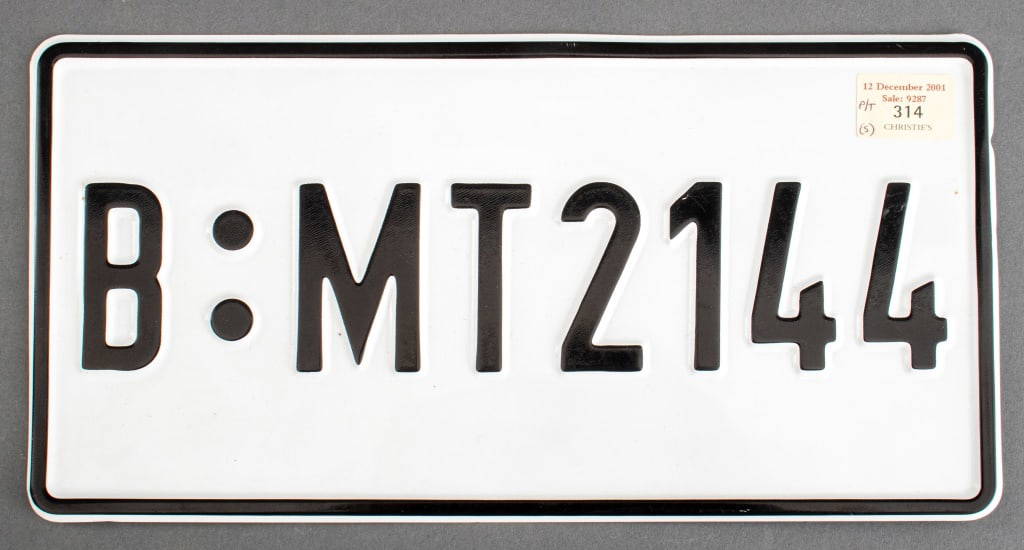 James Bond License Plate Movie Prop Auction