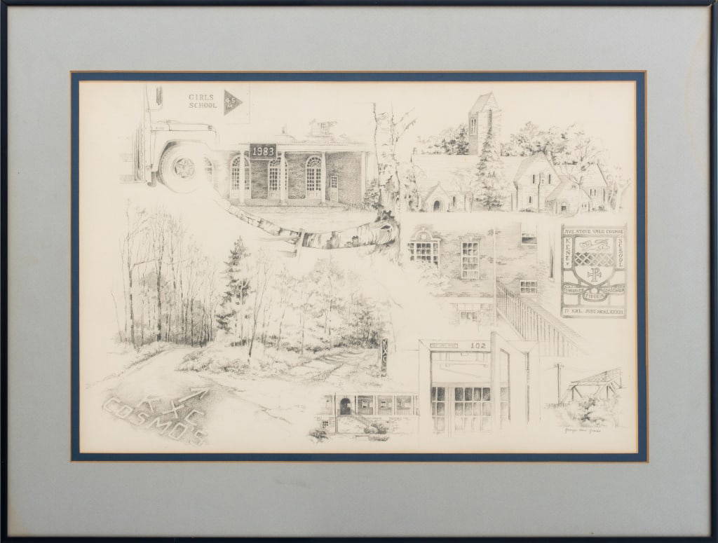 George-ann Gowan Composite Landscape Graphite Auction
