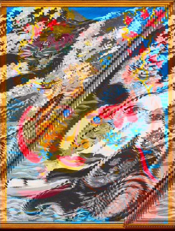 Eva Bouzard-hui "the Kitty Games" Oil On Canvas Auction