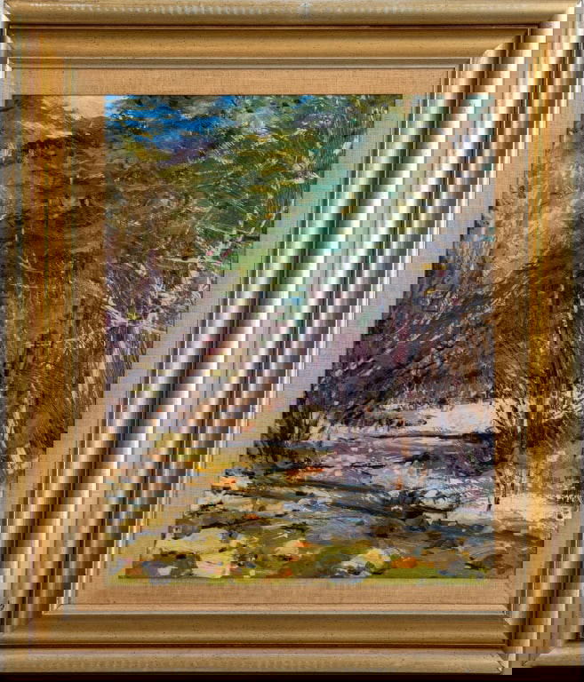 Doug Higgins Forest Landscape Oil On Canvas Auction