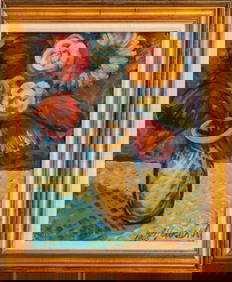 Robert Lox Floral Still Life Oil Painting