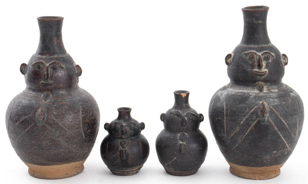 Cambodian Figural Stoneware Vessels, 4 Auction