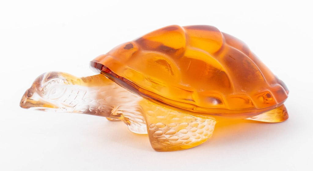 Lalique "caroline" Turtle Amber Crystal Sculpture Auction