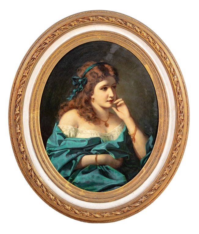 Anton Ebert Portrait Of A Woman Oil On Canvas Auction