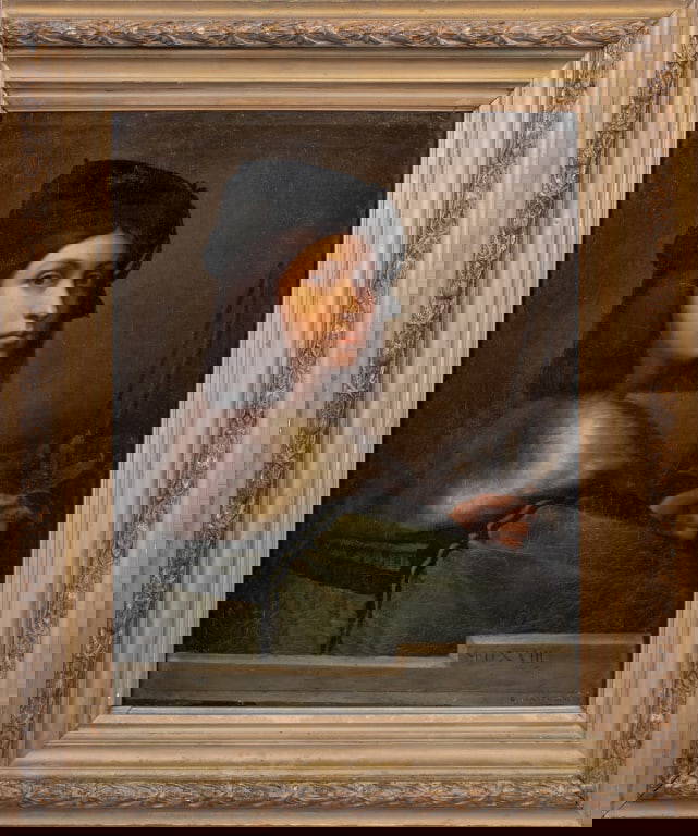 Giuseppe Mazzolini "the Violinist" Oil On Canvas Auction