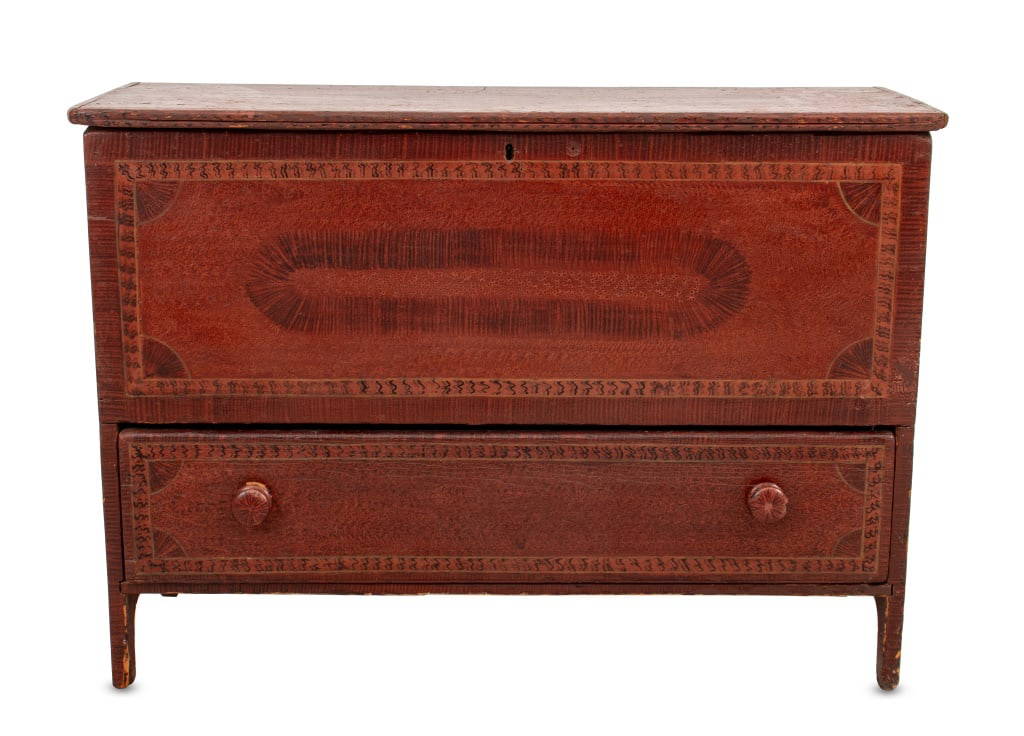 American Scumble Painted Mule Blanket Chest Auction