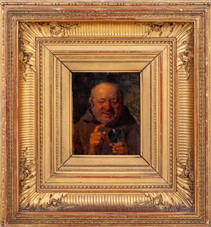 German School Portrait Of A Monk Oil On Panel Auction
