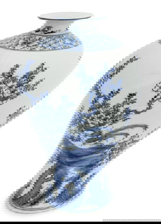 Chinese Blue And White Porcelain Meiping Vase Auction