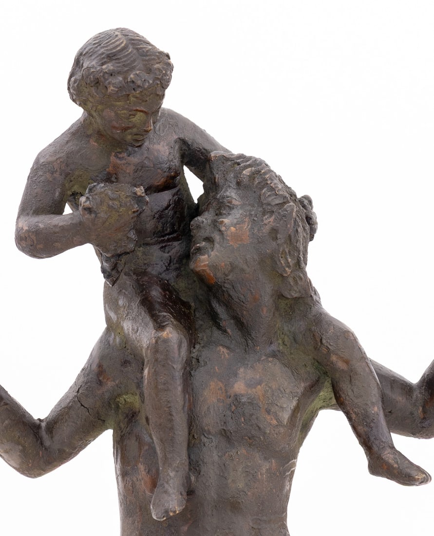 Satyr And Young Dionysus Sculpture, 19th C. Auction