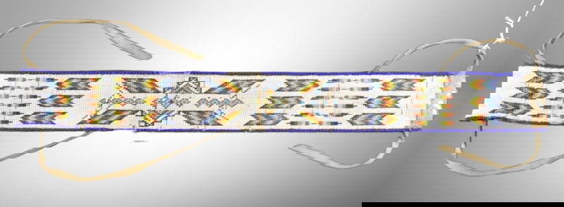 Native American Indian Beaded Sash, 22"l Auction