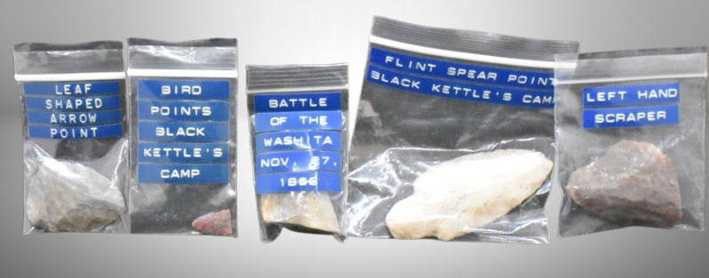 (5) American Indian Artificats Incl. Left Hand Scraper, Arrow Point ...