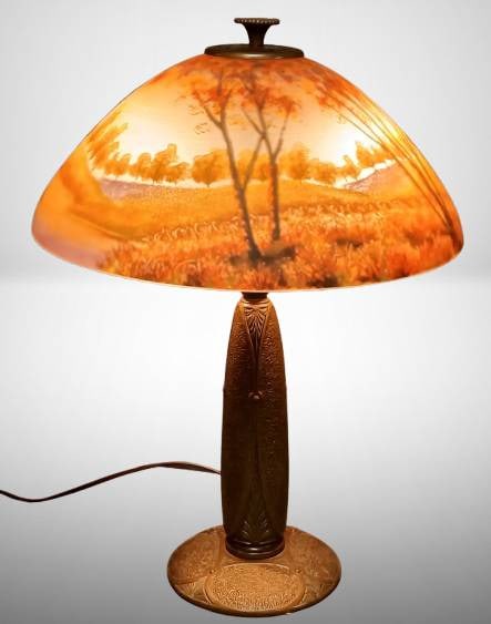 Charles Parker Co. Reverse-painted Lamp Auction