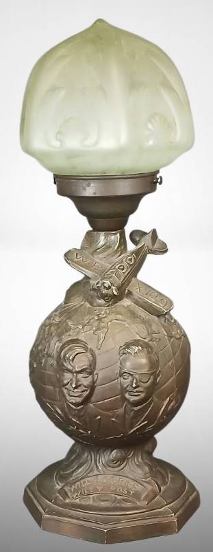 Will Rogers And Wiley Post Lamp With Shade Auction