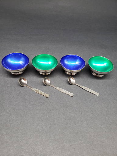 Meka Denmark 4 Salt Cellars 3 Spoons